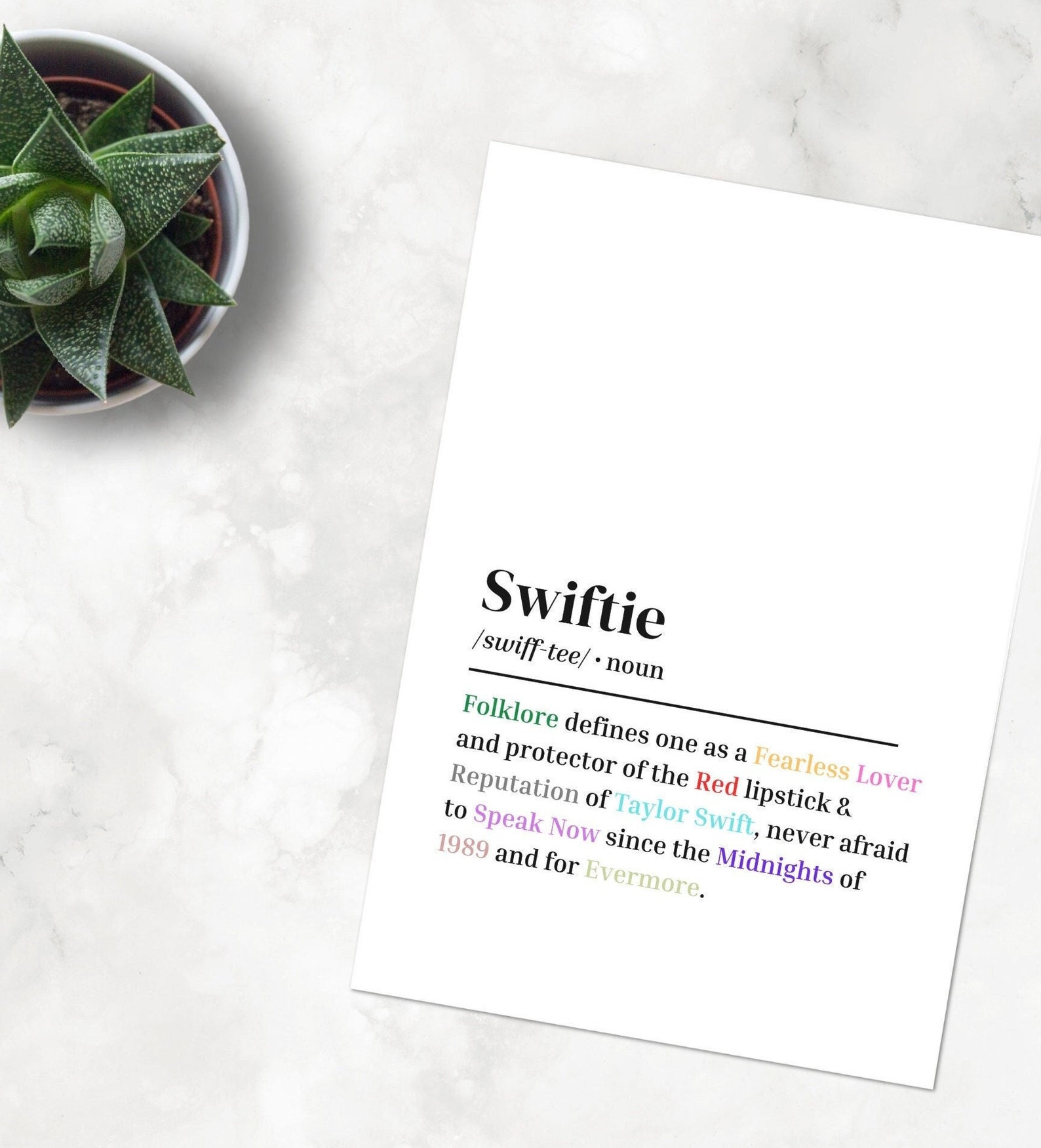 PRINTABLE Color Coded Swiftie Definition (missing TLOS) - Etsy