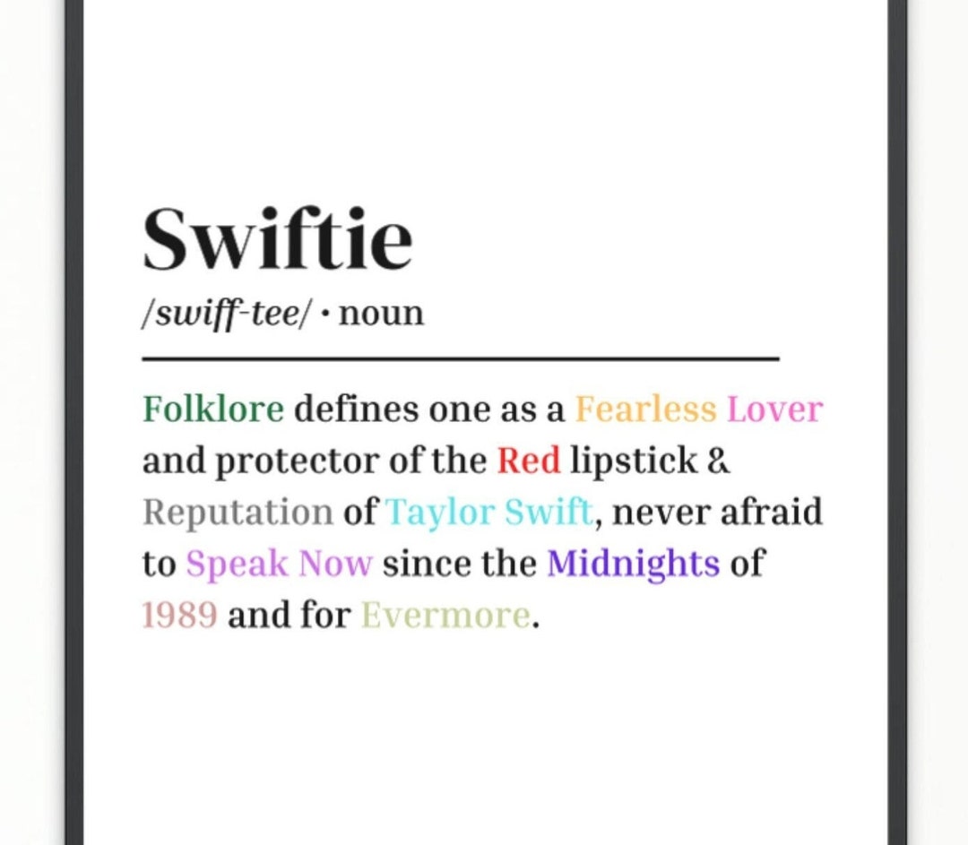 PRINTABLE Color Coded Swiftie Definition Including ALL Album Titles - Etsy