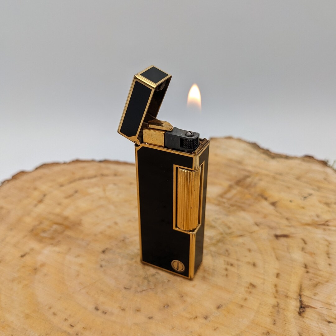Dunhill Rollagas 1973 Black and Gold Vintage Lighter - Etsy UK