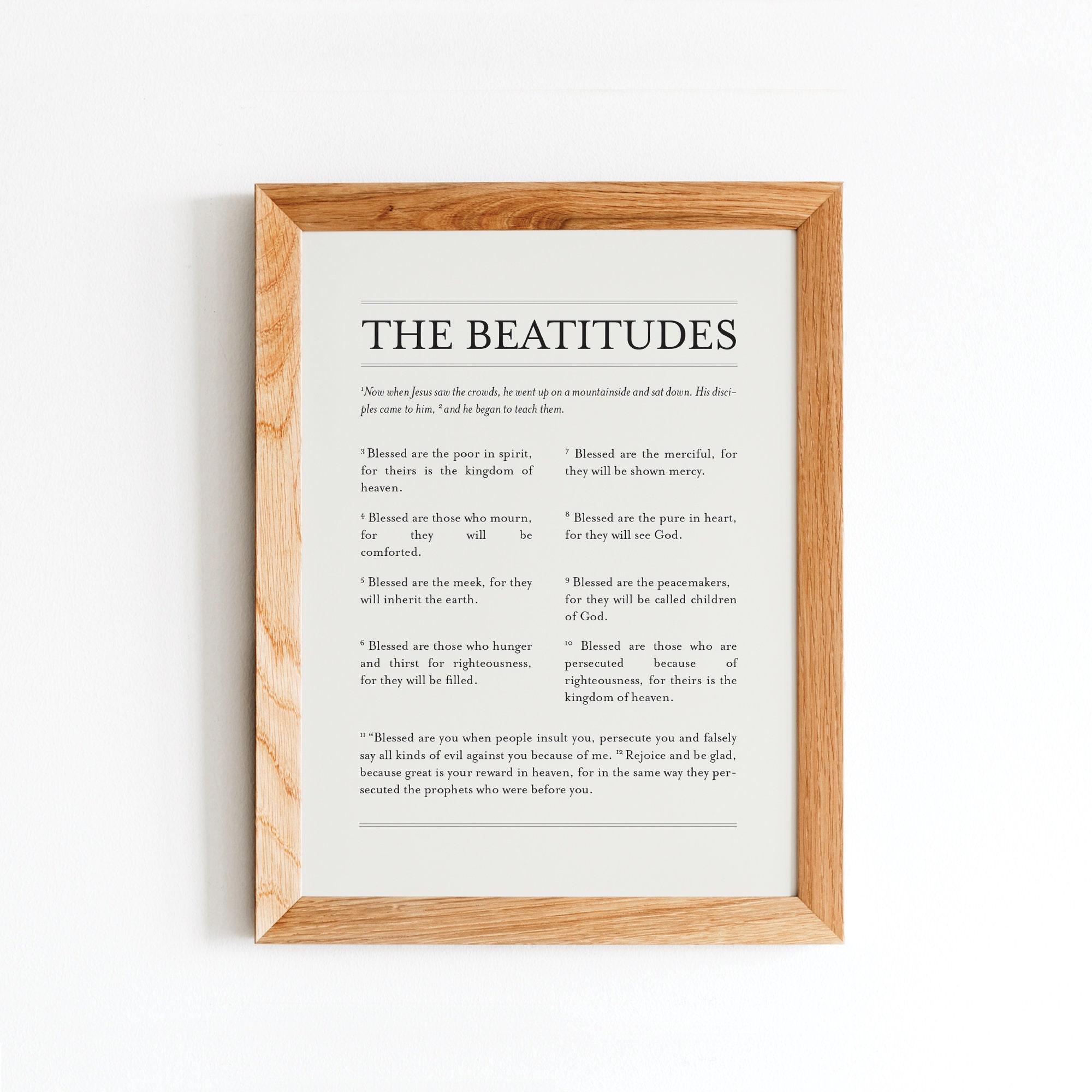 THE BEATITUDES • Scripture Digital Print • Christian Quote • Matthew 5 ...