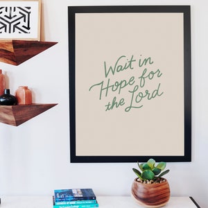 WAIT IN HOPE • Lettering Christian Print • Quote Scripture Digital ...