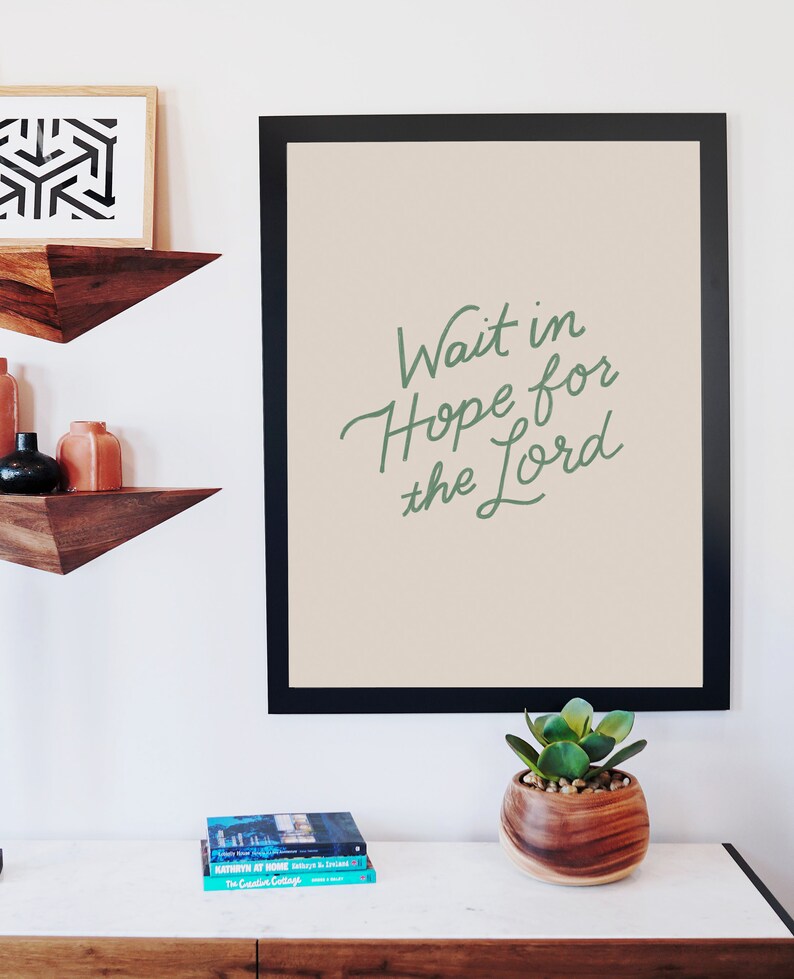 WAIT IN HOPE • Lettering Christian Print • Quote Scripture Digital ...