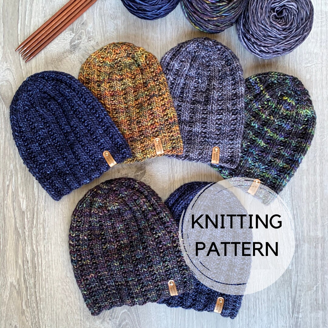 Turbo Beanie Knitting Pattern – Bulky Yarn, Unisex Design (PDF Pattern ...