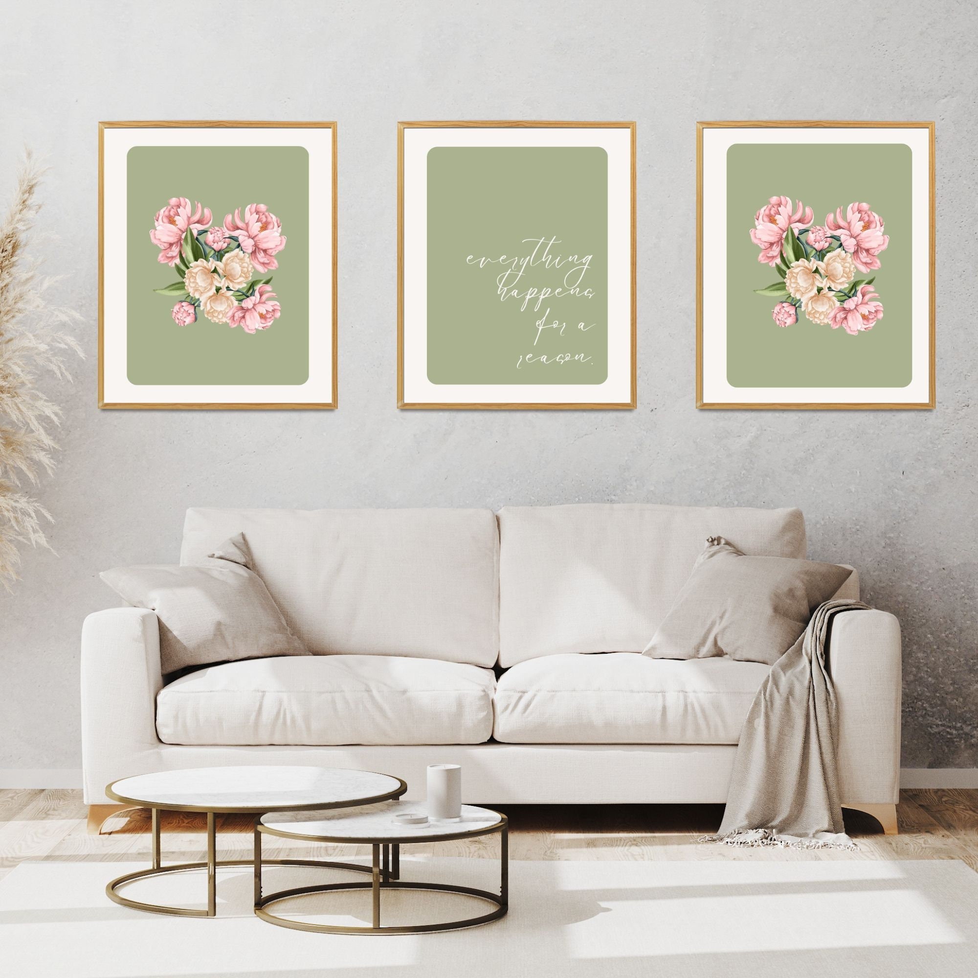 Vintage Spring Peonies Set of 3 Printable, Floral Poster, Spring ...