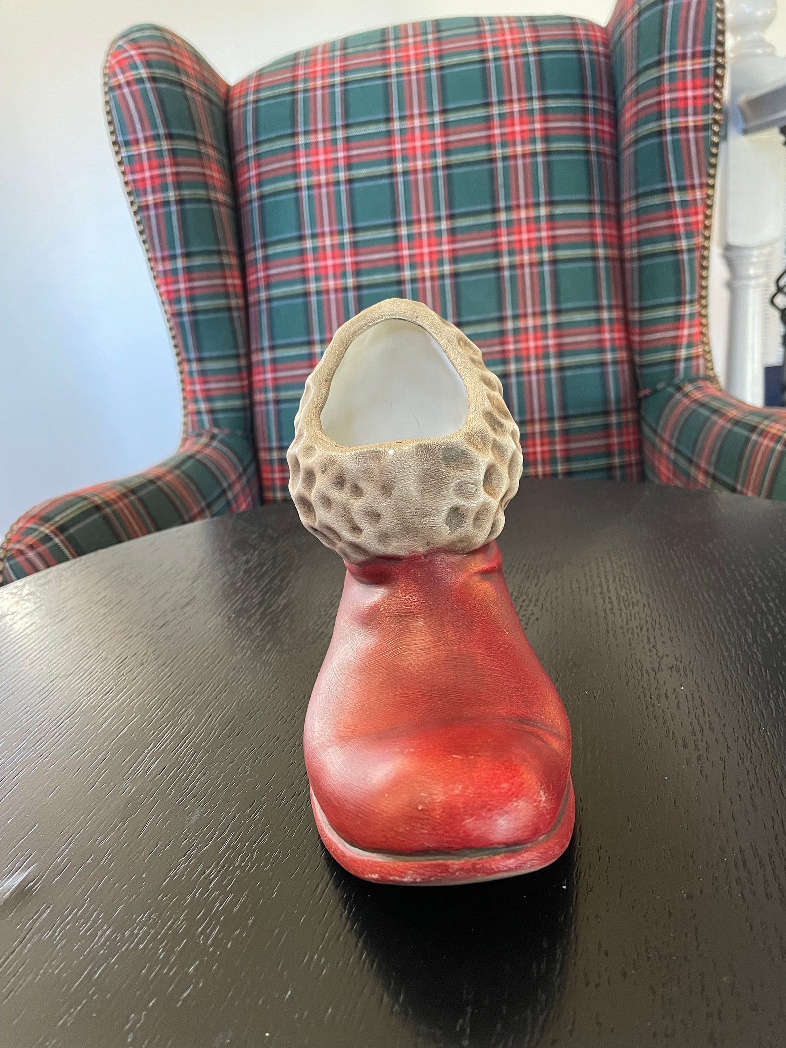 Vintage Atlantic Mold Santa Claus Boot Vase Candy Holder Planter - Etsy