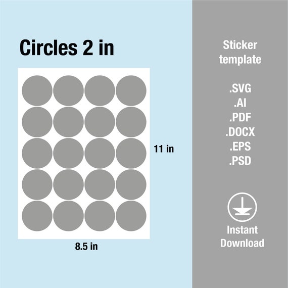 Circles 2 In Blank Sticker Template | Etsy