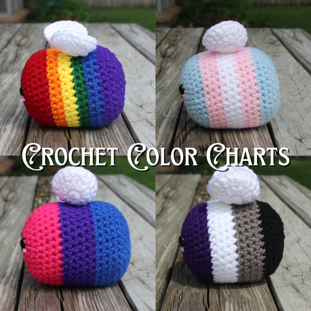 PATTERN: LGBTQ Pride Bee Crochet Color Charts Pride Flag Crochet ...