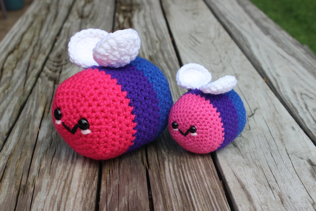 Crochet Bi Pride Bee Plush Amigurumi LGBT Queer - Etsy