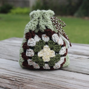 Crochet Granny Square Drawstring Pouch Trinket Bag - Etsy