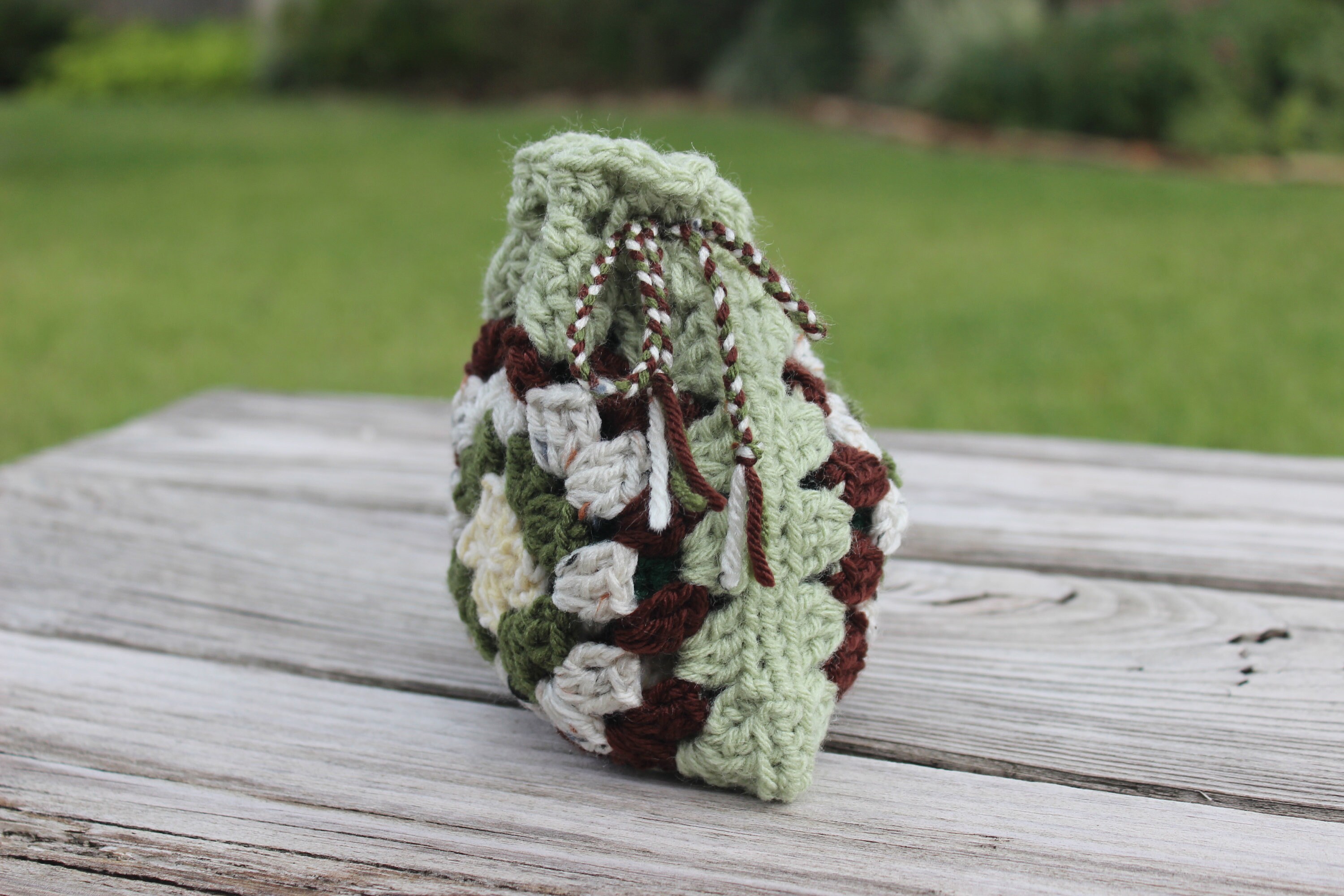 Crochet Granny Square Drawstring Pouch Trinket Bag - Etsy