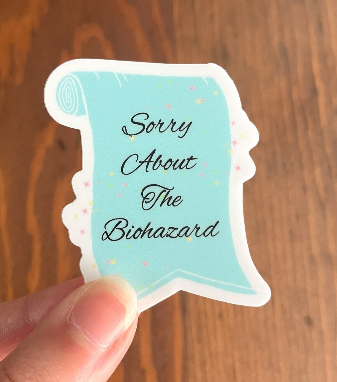 Sorry About the Biohazard Sticker Cute Pastel Central Line Sticker - Etsy