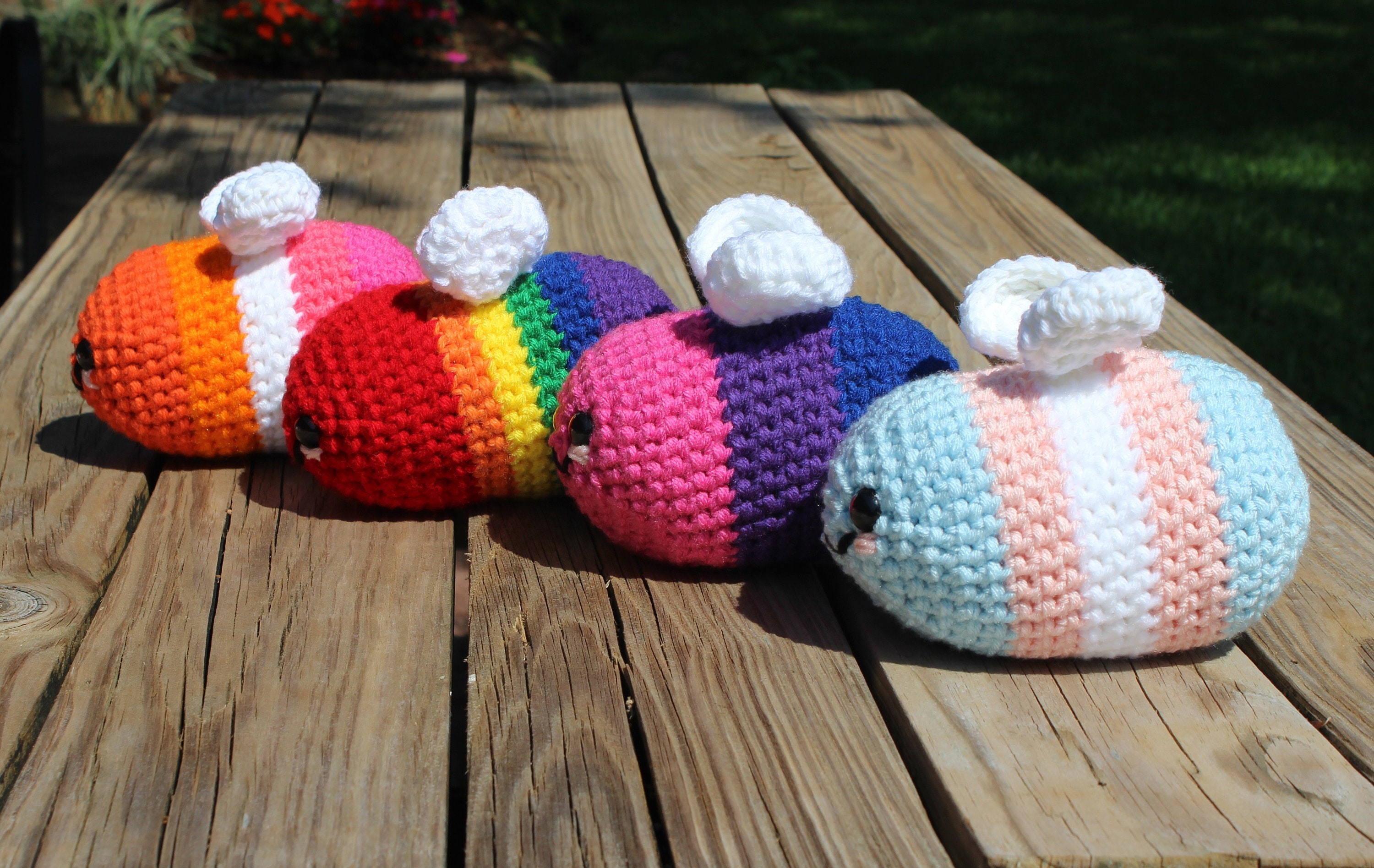 Crochet Genderfluid Pride Bee Plush Amigurumi LGBT Trans Queer | Etsy