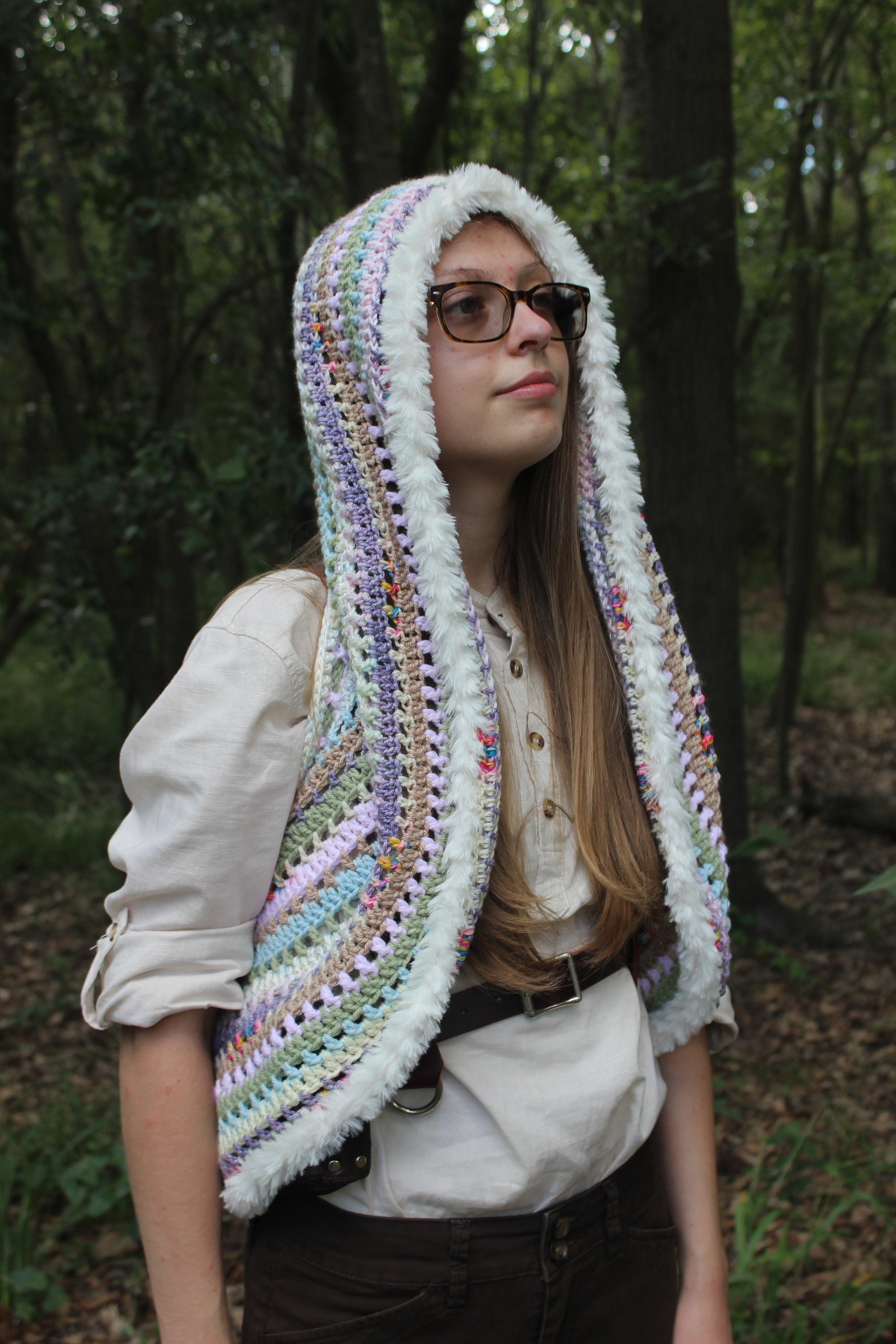 Crochet Hooded Cowl Pastel Fairy Costume Fantasy - Etsy