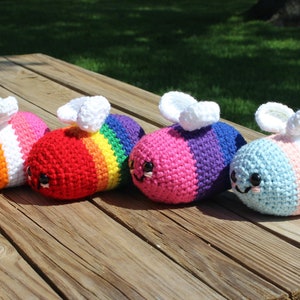 Crochet Bi Pride Bee Plush Amigurumi LGBT Queer - Etsy