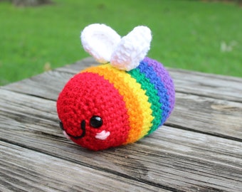 Crochet Genderfluid Pride Bee Plush Amigurumi LGBT Trans Queer | Etsy
