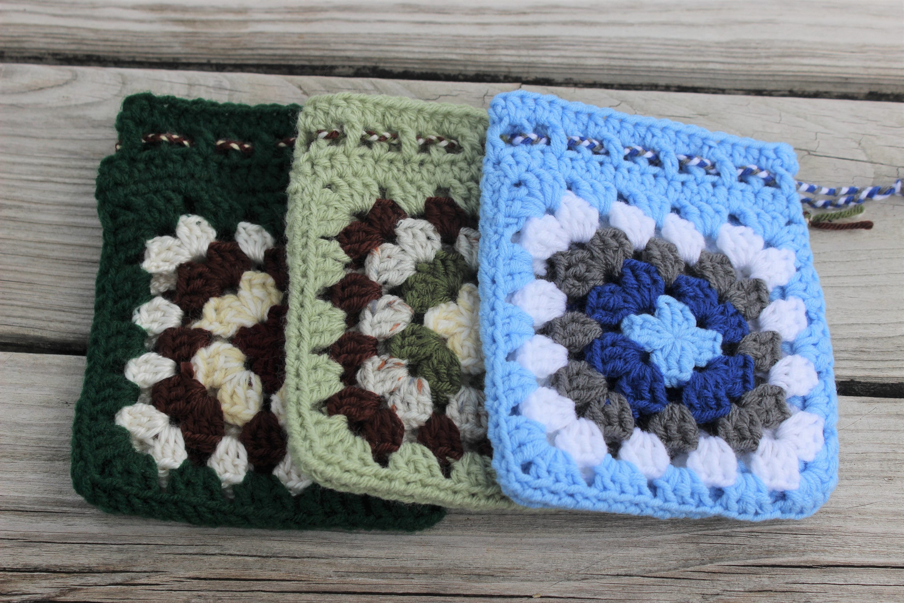 Crochet Granny Square Drawstring Pouch Trinket Bag - Etsy