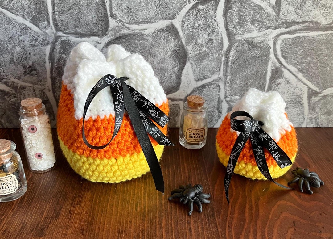 Crochet Candy Corn Treat Bag Halloween Gift Party Favor Pouch - Etsy