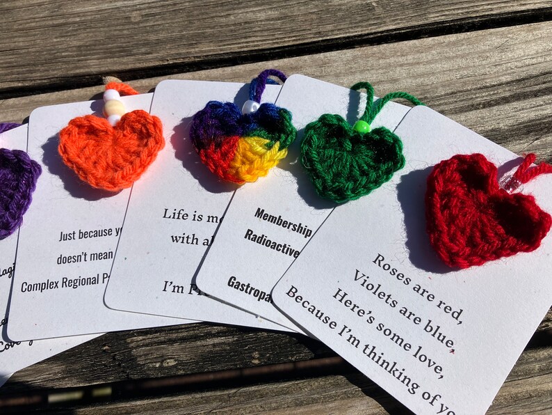 Random Mental Health Crochet Heart Card Self Love and Encouragement - Etsy