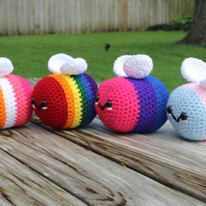 Crochet Genderfluid Pride Bee Plush Amigurumi LGBT Trans Queer - Etsy
