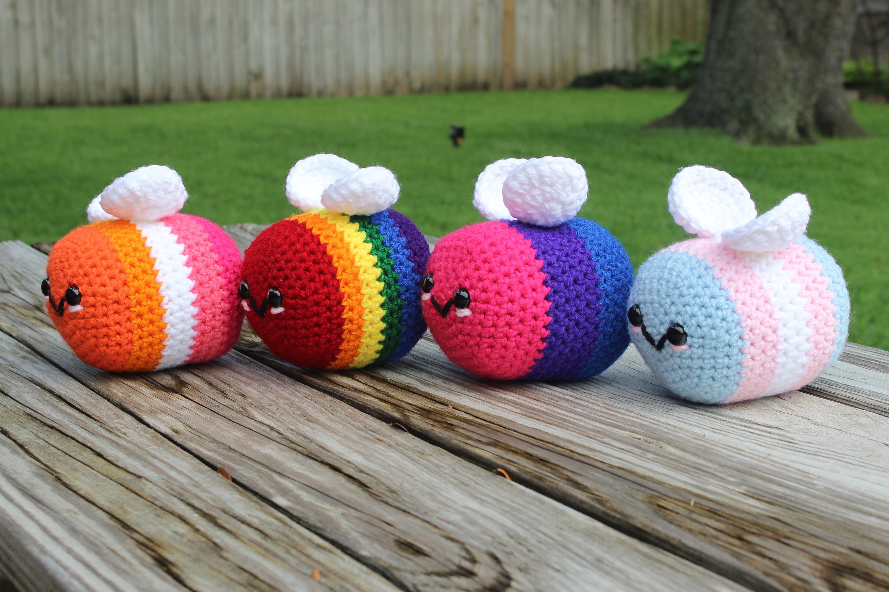 Crochet Genderfluid Pride Bee Plush Amigurumi LGBT Trans Queer - Etsy