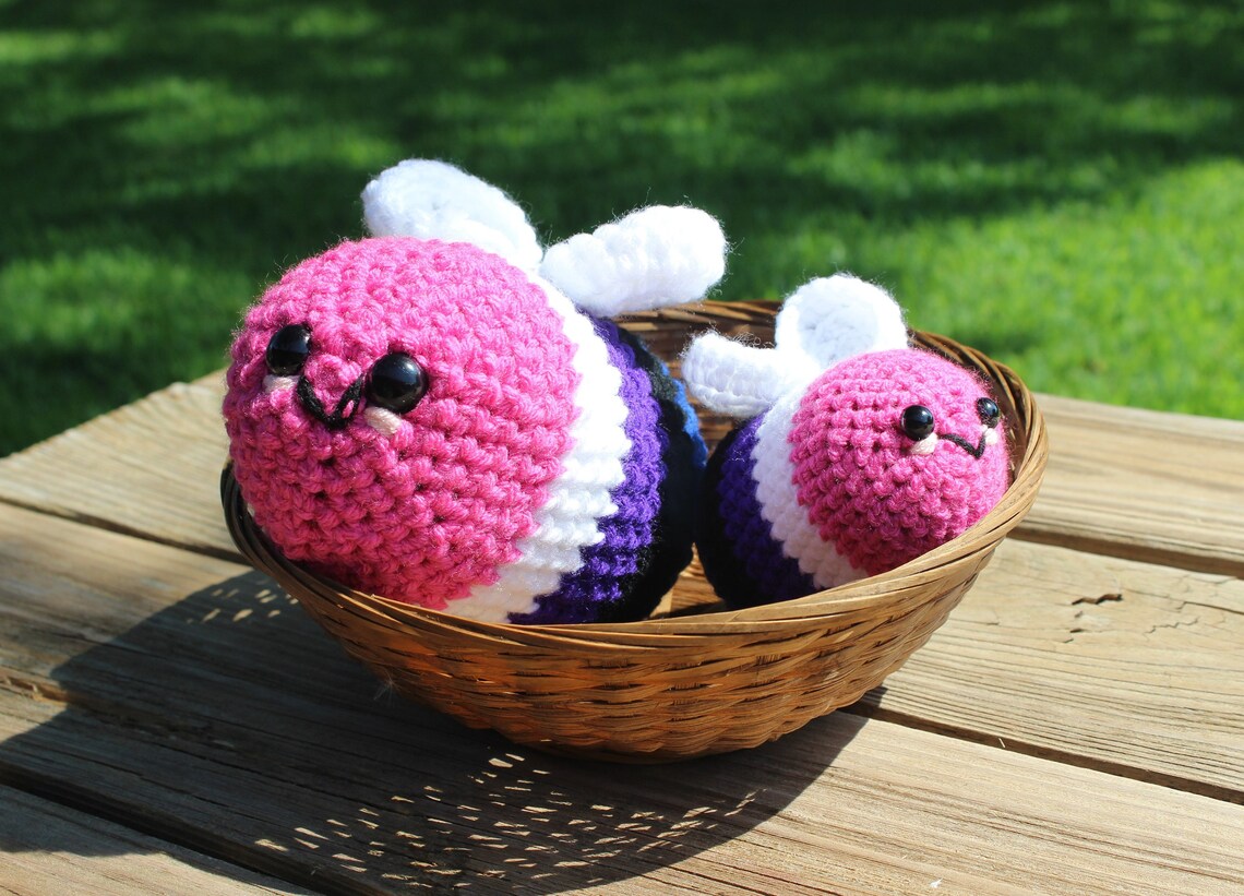 Crochet Genderfluid Pride Bee Plush Amigurumi LGBT Trans Queer | Etsy