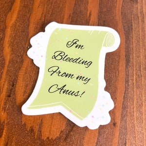 I'm Bleeding From My Anus Sticker Cute Hemorrhoid Sticker - Etsy