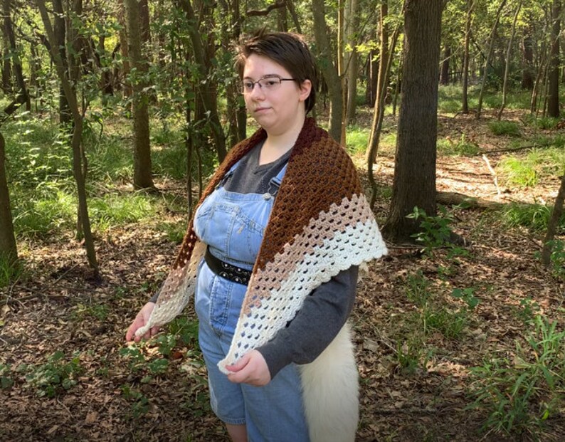 Crochet Granny Square Shawl Cottagecore Earth Tone Colorblock - Etsy