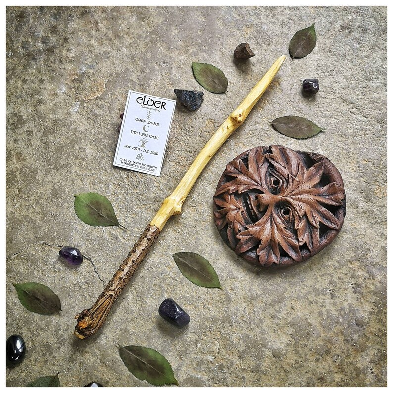 Elder Ritual Ogham Wand Magical Forest Tools Hand Made to | Etsy