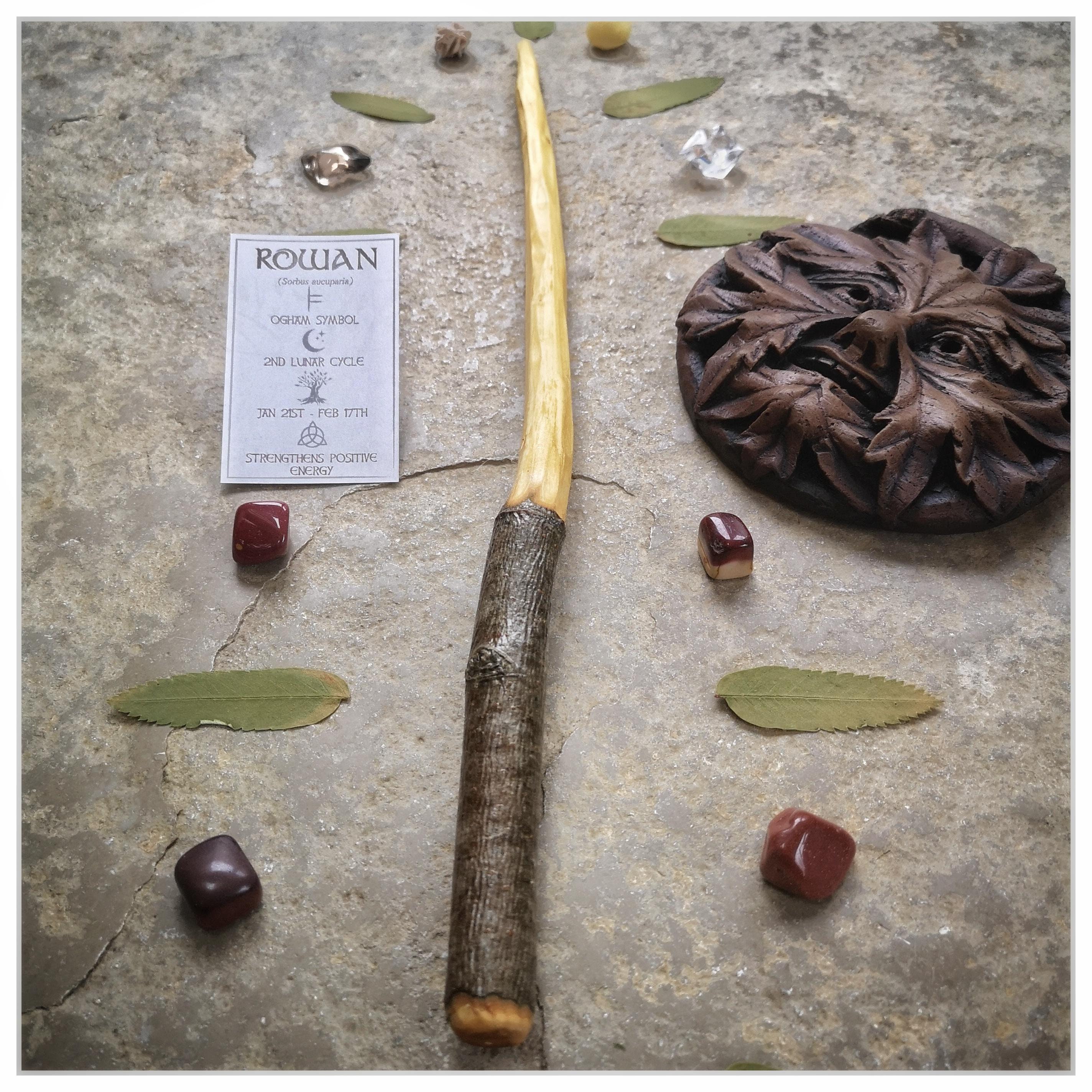 Rowan Mountain Ash Ritual Ogham Wand Magical Forest Tools Hand Made to ...
