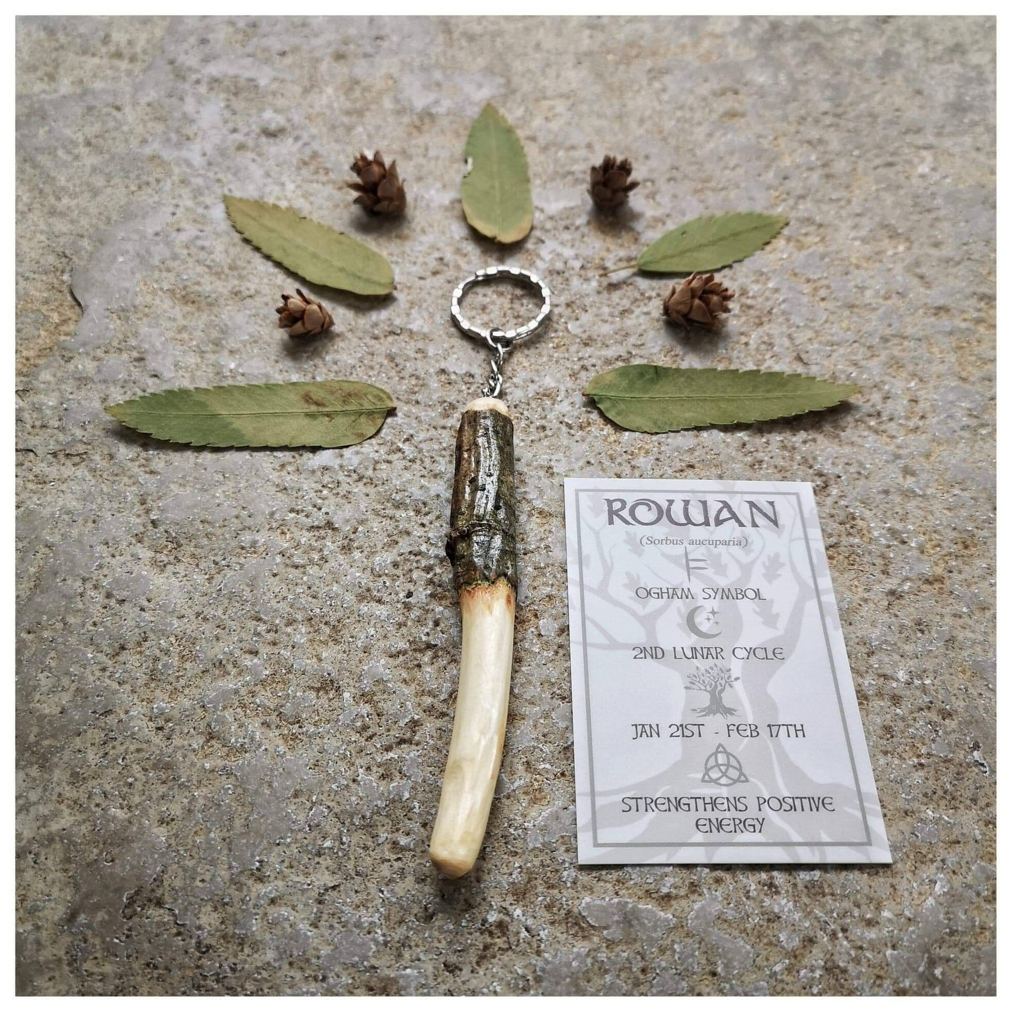 Rowan Mountain Ash Ogham Keyring Ritual Wand Hand Made to - Etsy