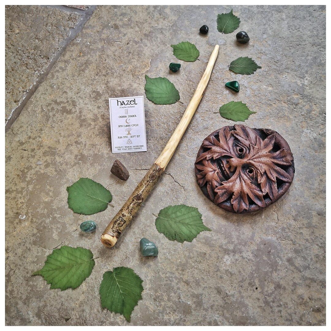 Hazel Ritual Ogham Wand Magical Forest Tools Hand Made to Order With ...
