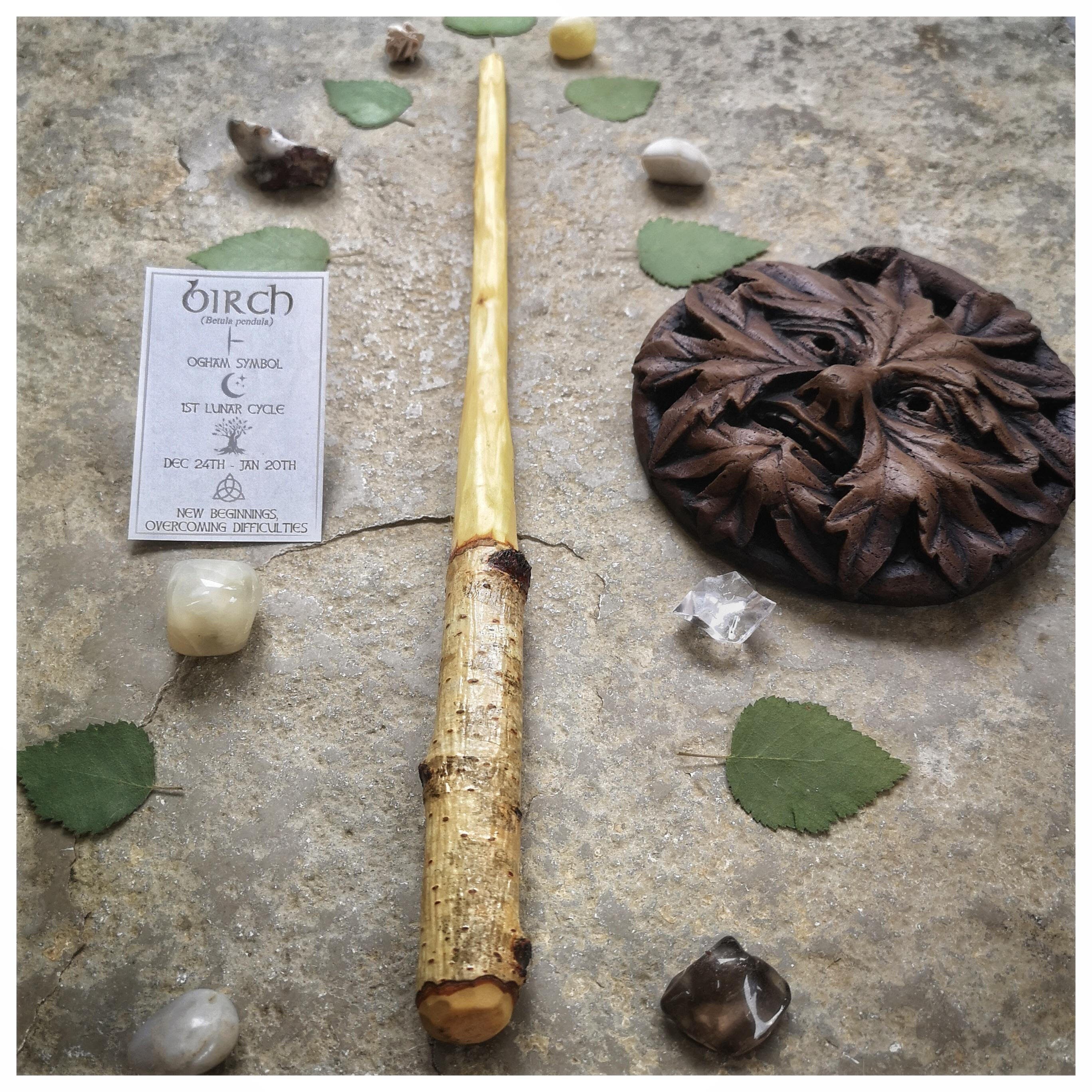 Silver Birch Ritual Ogham Wand Magical Forest Tools Hand - Etsy