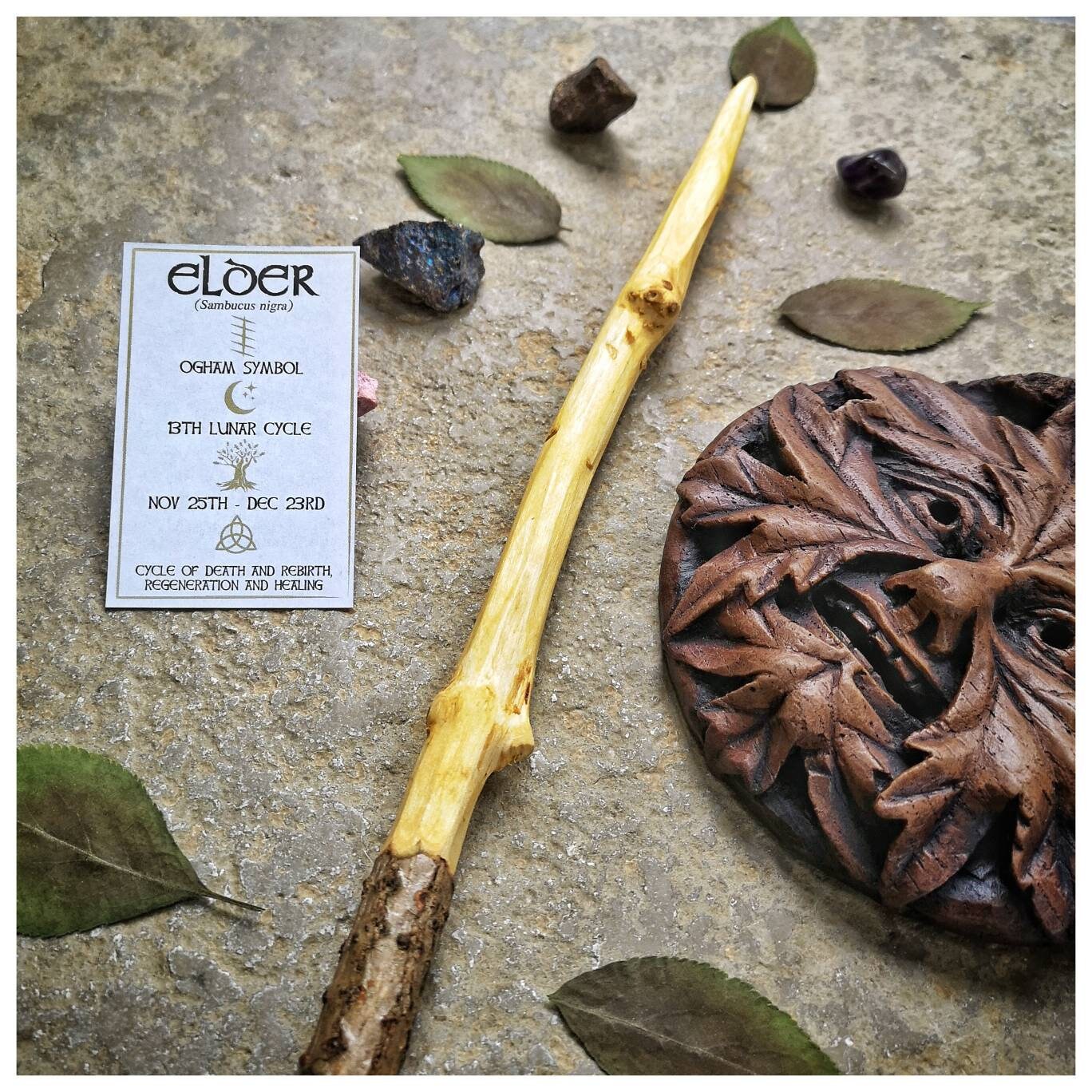 Elder Ritual Ogham Wand Magical Forest Tools Hand Made to - Etsy UK