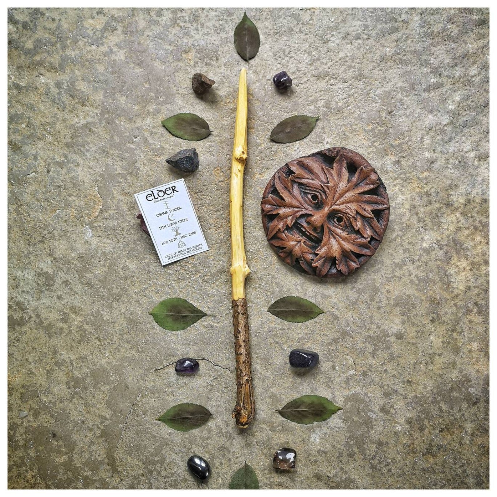 Elder Ritual Ogham Wand Magical Forest Tools Hand Made to | Etsy