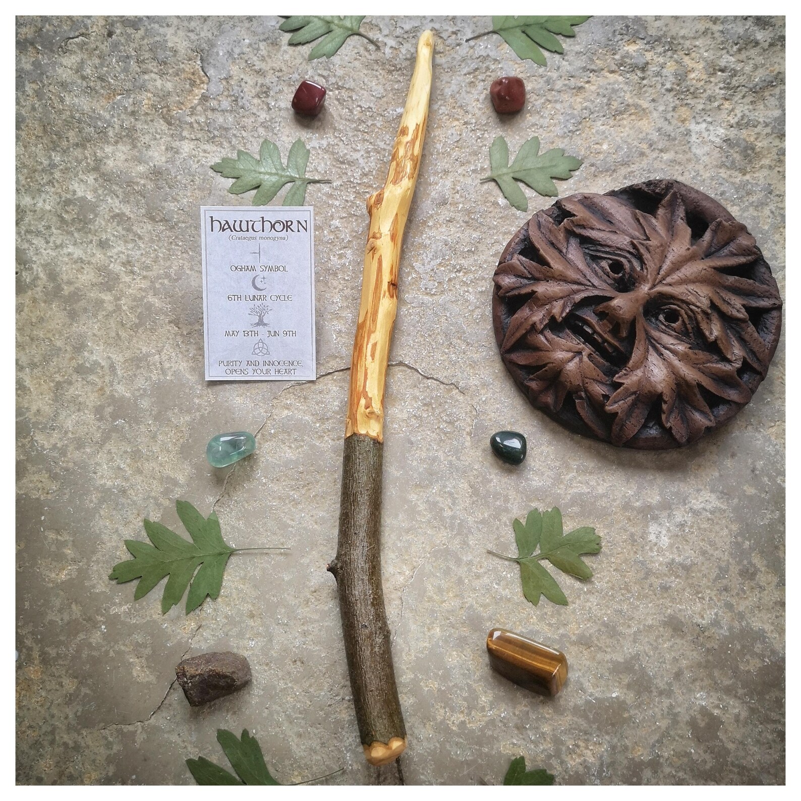 Hawthorn Ritual Ogham Wand Magical Forest Tools Hand made | Etsy