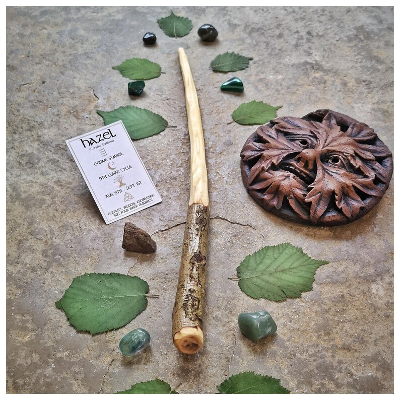Hazel Ritual Ogham Wand Magical Forest Tools Hand Made to - Etsy