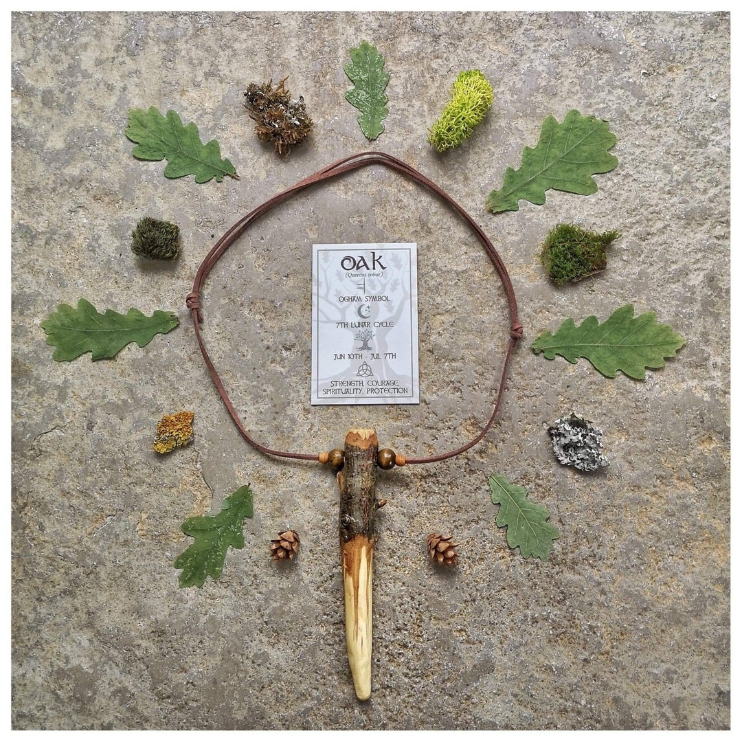 Oak Ogham Necklace Ritual Wand Hand Made to Order Celtic Tree Tarot ...