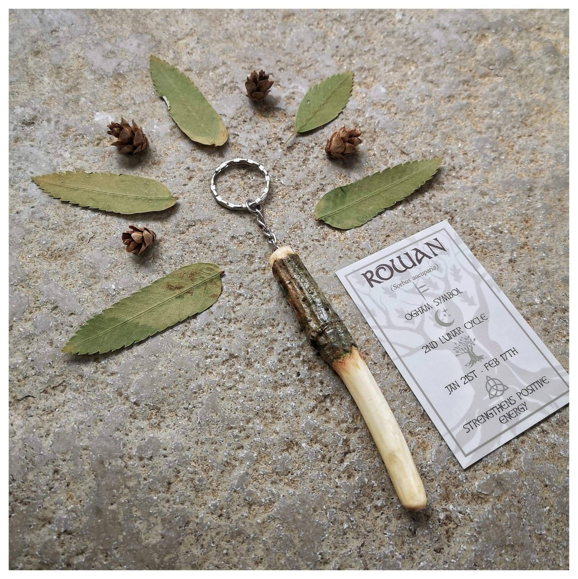 Rowan Mountain Ash Ogham Keyring Ritual Wand Hand Made to - Etsy