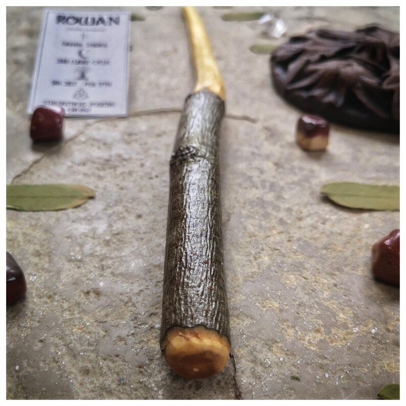Rowan Mountain Ash Ritual Ogham Wand Magical Forest Tools Hand Made to ...