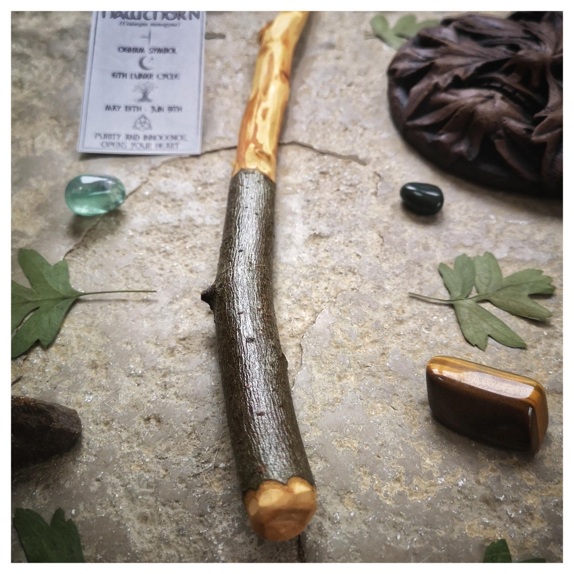Hawthorn Ritual Ogham Wand Magical Forest Tools Hand made | Etsy
