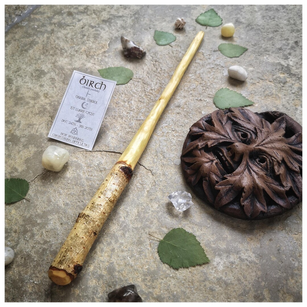 Silver Birch Ritual Ogham Wand Magical Forest Tools Hand Made to Order ...