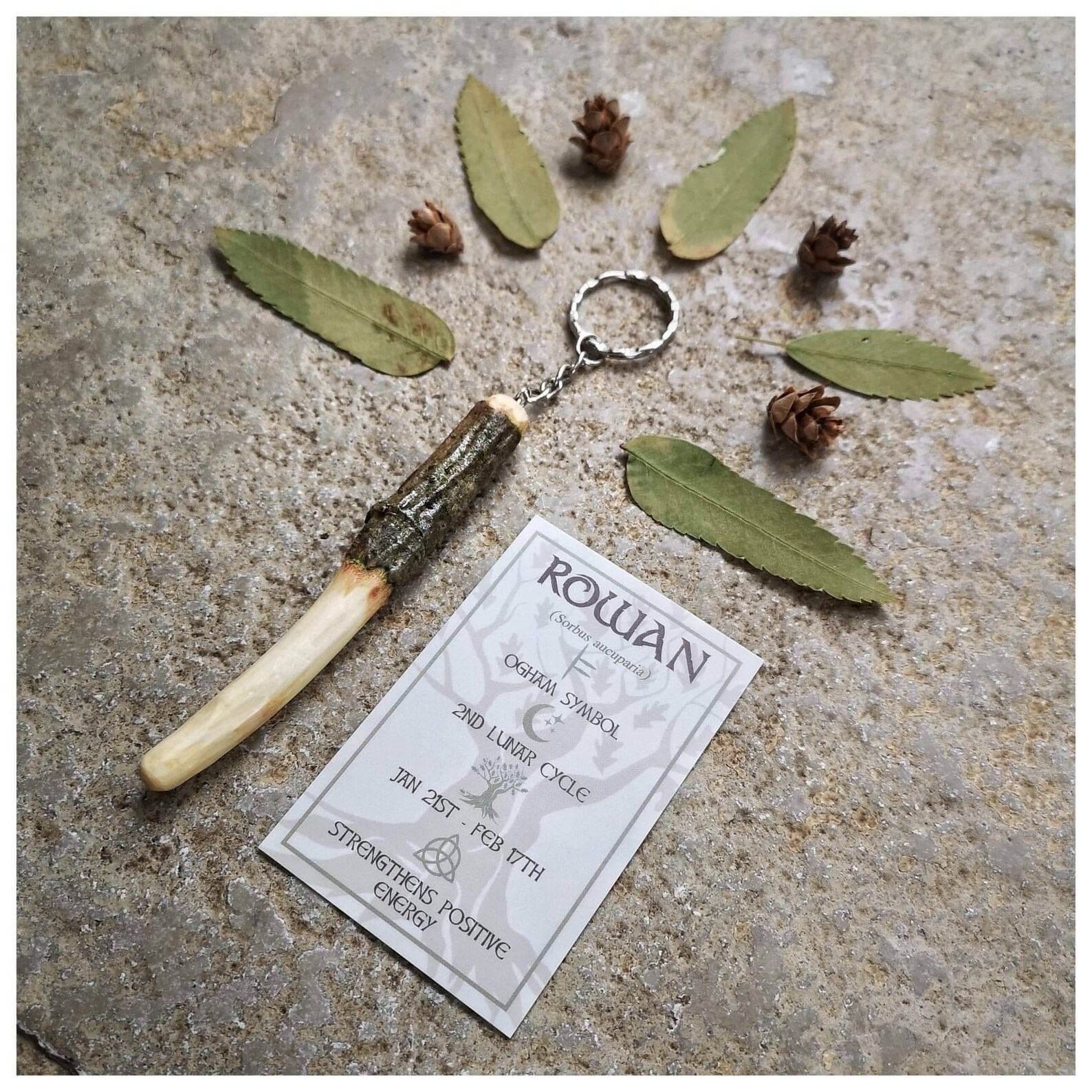 Rowan Mountain Ash Ogham Keyring Ritual Wand Hand Made to - Etsy