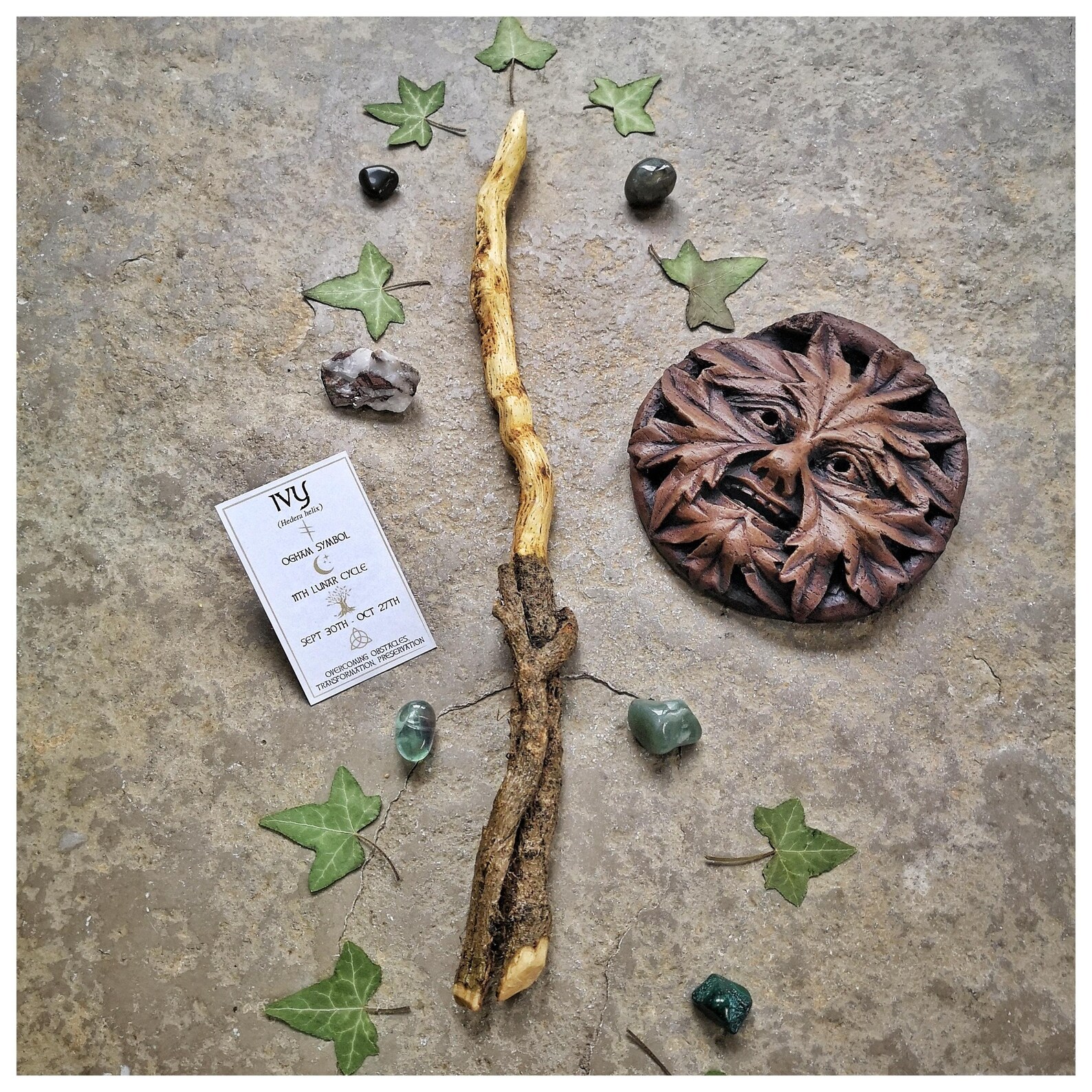 Ivy Ritual Ogham Wand Magical Forest Tools Hand Made to - Etsy