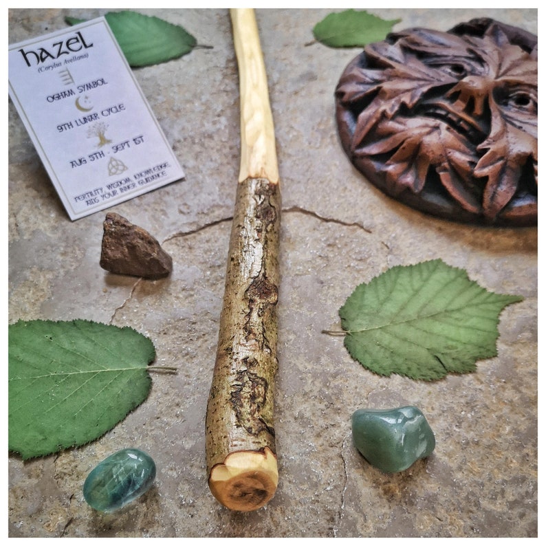 Hazel Ritual Ogham Wand Magical Forest Tools Hand Made to - Etsy