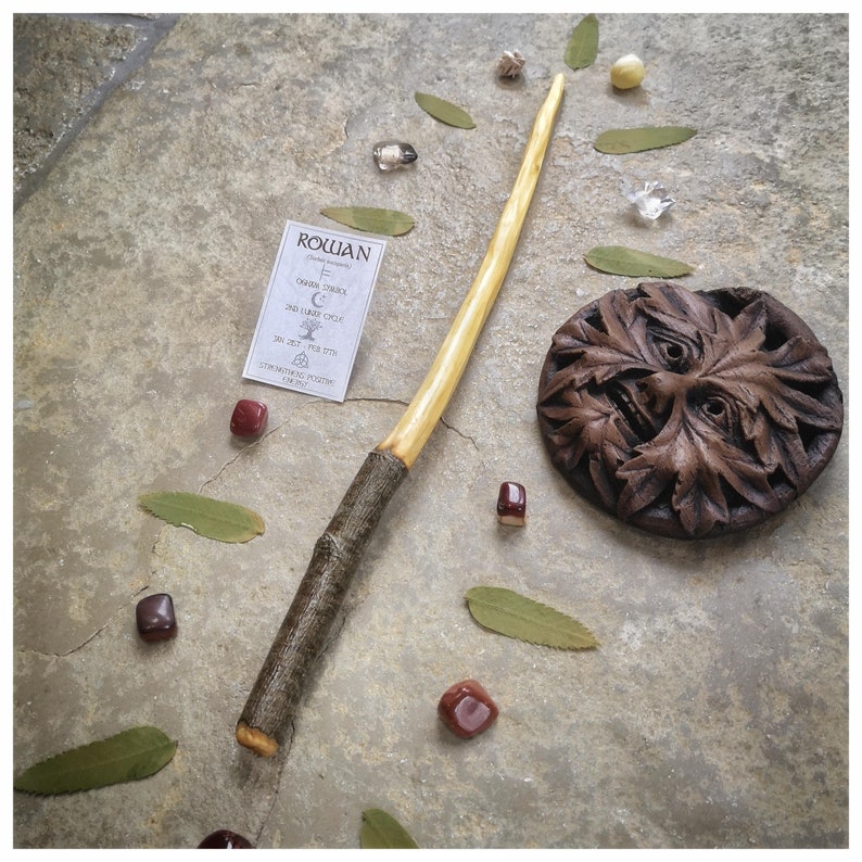 Rowan Mountain Ash Ritual Ogham Wand Magical Forest Tools Hand Made to ...