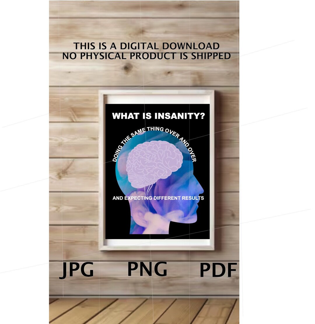 Mental Health Insanity Poster, Therapy Office Decor, CBT Awareness ...