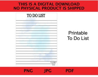 Printable to Do List Digital Download Weekly Checklist Daily Checklist ...