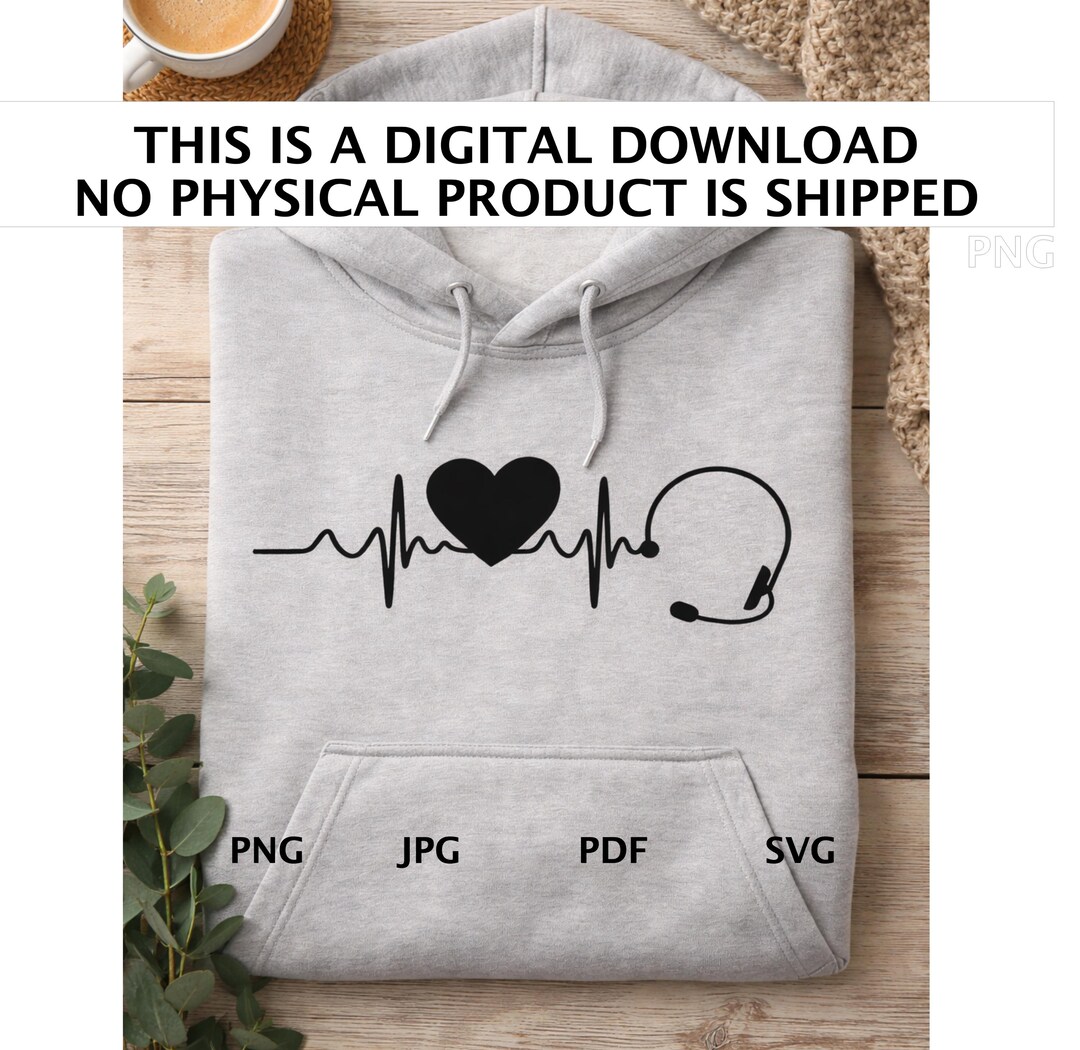 911 Dispatcher Headset Heart Design – SVG PNG JPG (digital Download) - Etsy