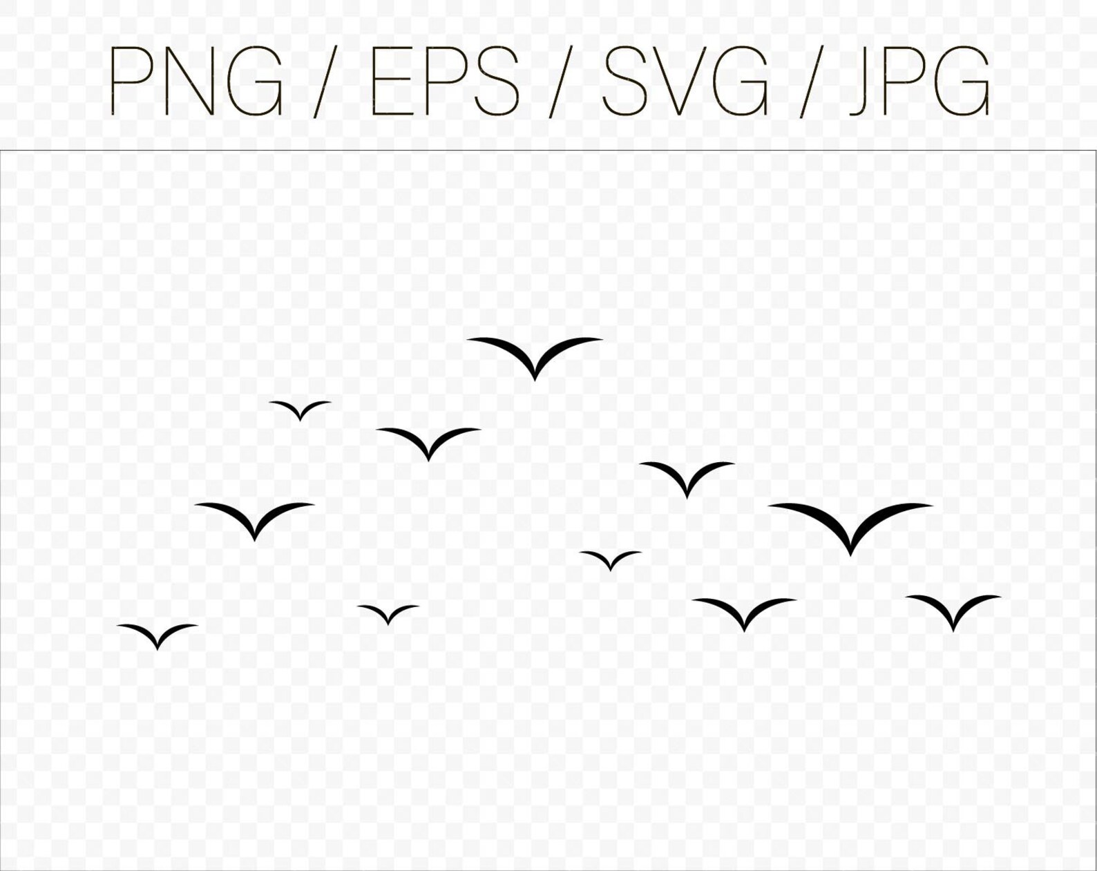Birds Svg Flock of Flying Birds Simple Cut Files for Cricut Clip Art ...
