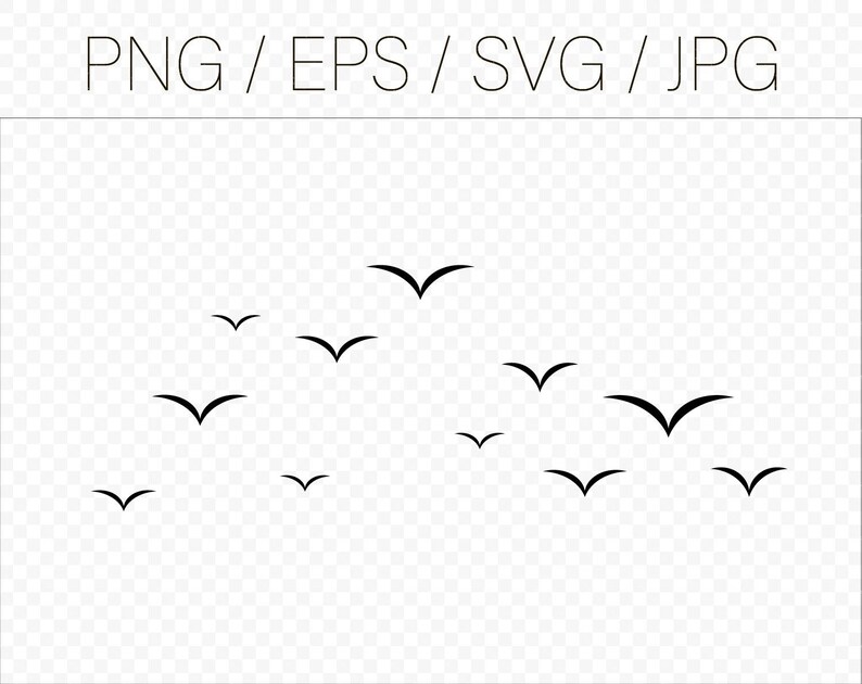 Birds Svg Flock of Flying Birds Simple Cut Files for Cricut Clip Art ...